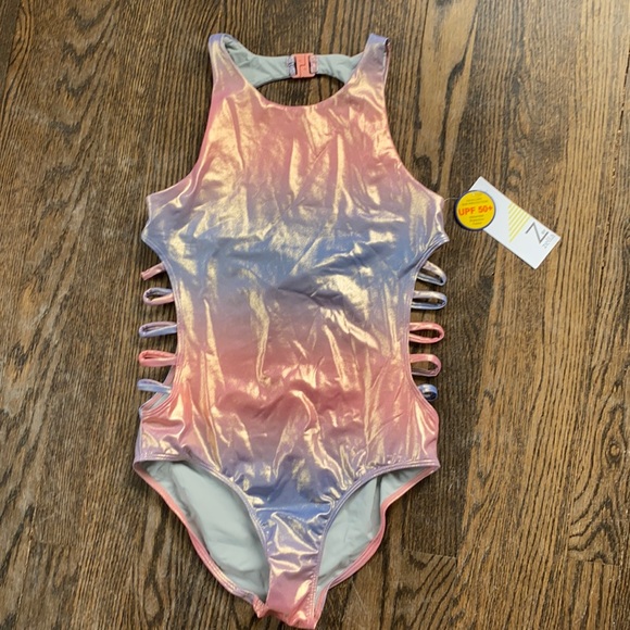 Swim | Girls Nwt Z By Zelle 1 Pc Metallic Bathing Suit | Poshmark
